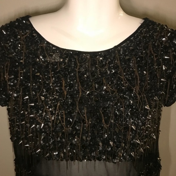 All Saints | Tops | Vintage All Saints Black Conical Sequin Top Us 2 ...